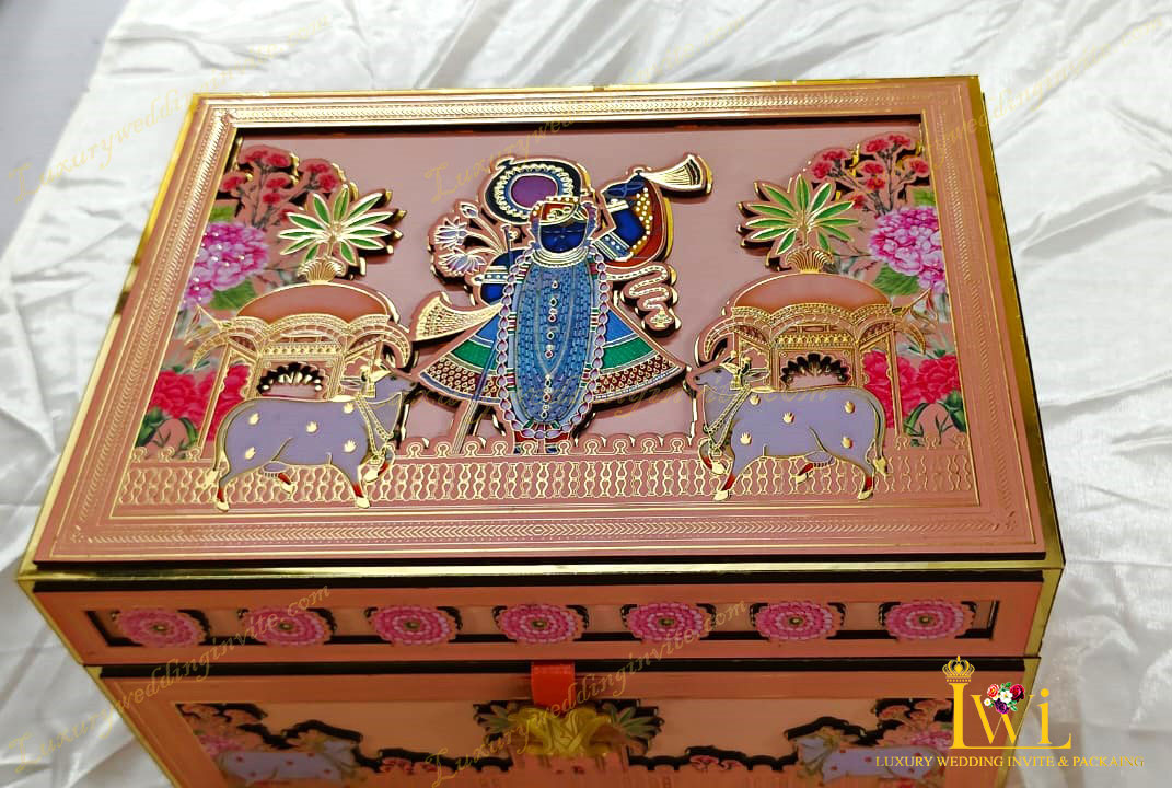 Lord Shrinath Ji Wedding Invitation Box | 2024 Design - Luxury Wedding ...